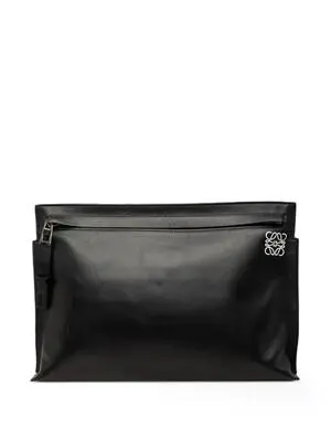 Loewe Anagram Leather Clutch Bag - Black