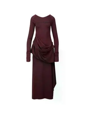 NACHE Draped Long-sleeve Maxi Dress