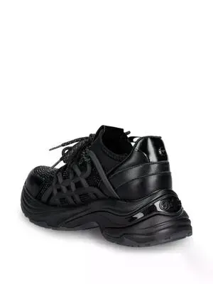 BUFFALO Senta Glam Crystal-embellished Sneakers - Black