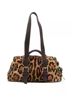 Dolce & Gabbana Leopard Print Calf Hair Satchel Bag