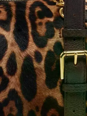 Dolce & Gabbana Leopard Print Calf Hair Satchel Bag