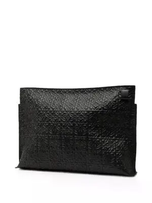 Loewe 2015-2026 Embossed Anagram Leather Repeat T Clutch Bag