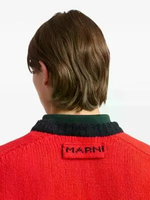 Marni Geometric Intarsia Knit Wool Sweater