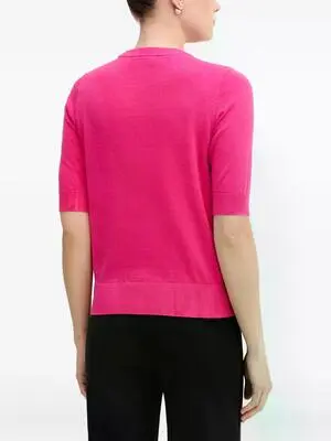 Dkny Floral-intarsia Short-sleeve Sweater
