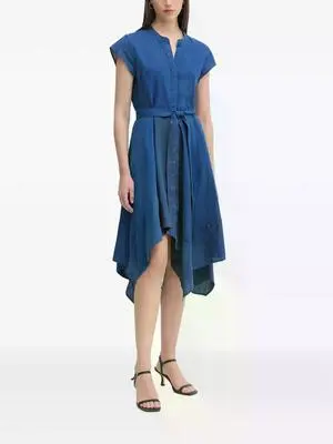 Dkny Belted Handkerchief-hem Midi Dress