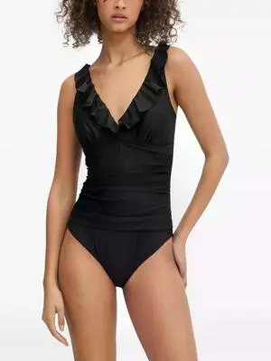 Dkny Ruffled Swimsuit - Black