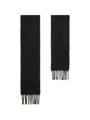 Woolrich Checked Fringed Scarf - Black