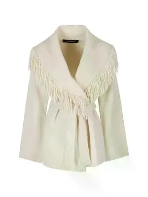 Federica Tosi Fringe-trim Belted Cardigan - Neutrals
