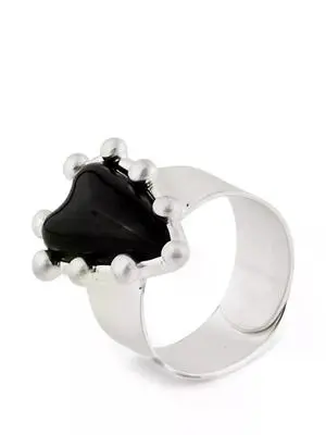 POISONED HEARTS Plated Porcelain Heart Motif Ring
