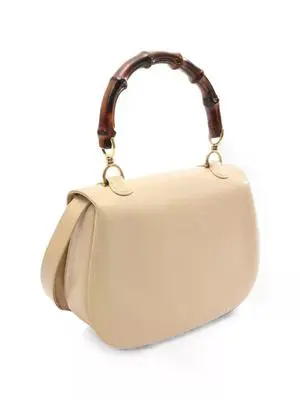 Gucci 20th Century Calfskin Bamboo Night Satchel - Neutrals