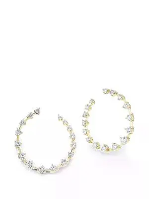 JADE TRAU Crescent Diamond Hoop Earrings - Gold