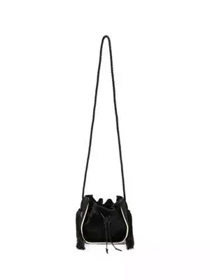 FORTE_FORTE Tassel-detail Braided-strap Shoulder Bag - Black