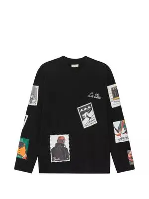 LES DEUX Stamp Print Long Sleeve Sweatshirt