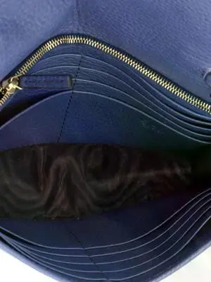 Gucci Interlocking Wallet On Chain Leather Crossbody Bag - Blue