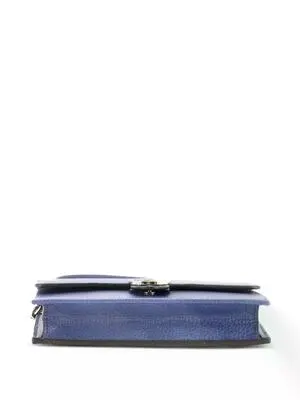 Gucci Interlocking Wallet On Chain Leather Crossbody Bag - Blue