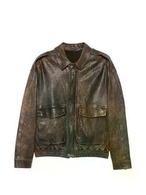 SALVATORE SANTORO Distressed Leather Jacket - Brown