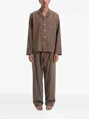 TEKLA Checked Cotton Pajamas