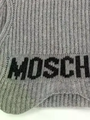 Moschino Logo-intarsia Ribbed Scarf
