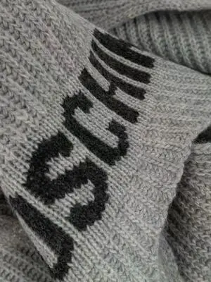 Moschino Logo-intarsia Ribbed Scarf