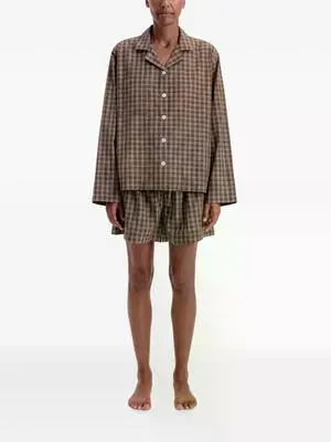 TEKLA Checked Cotton Pajamas