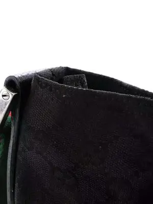 Gucci Front Pocket Web Messenger Gg Canvas Medium Crossbody Bag