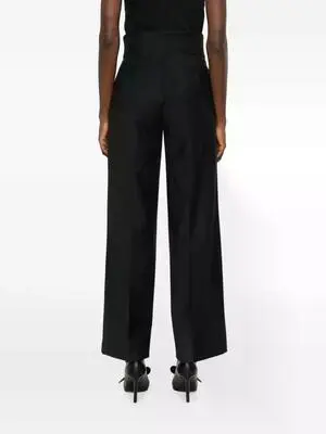 DE SANTIS High-waisted Pleated Wide-leg Trousers