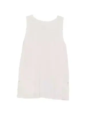 D.exterior V-neck Side-slit Top