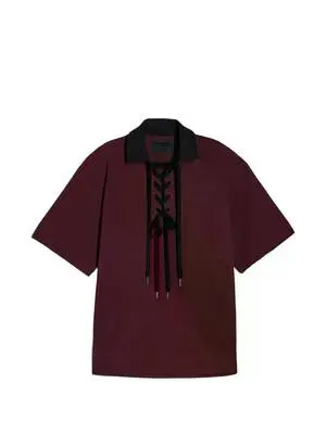 Simone Rocha Lace-up Rugby Polo Shirt - Red