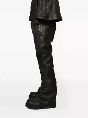 FILTH Panelled Leather Flared Trousers
