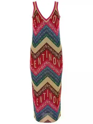 Valentino Garavani Chevron Lurex Dress