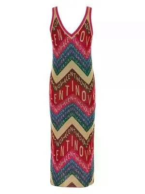 Valentino Garavani Chevron Lurex Dress