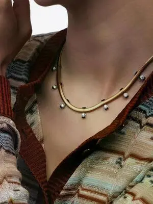 Nikos Koulis Feeling Diamond And Enamel Necklace