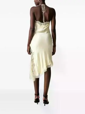 Bardot Lace-trim Asymmetric Mini Dress