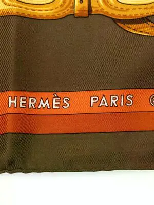 Hermès 20th Century Coaching Silk Scarf 90 Scarves - Brown