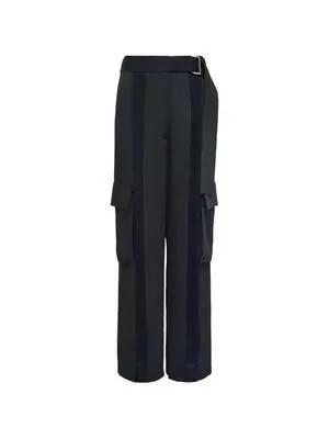 CLUB21 Stephanie Belted Wide-leg Cargo Pants - Black