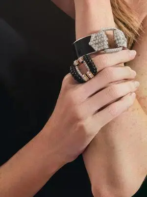 ANDREOLI Diamond And Onyx Ring