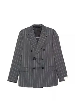 Caruso Pinstriped Double-breasted Suit - Grey