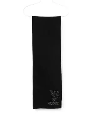 Moschino Crystal-embellished Heart Scarf - Black