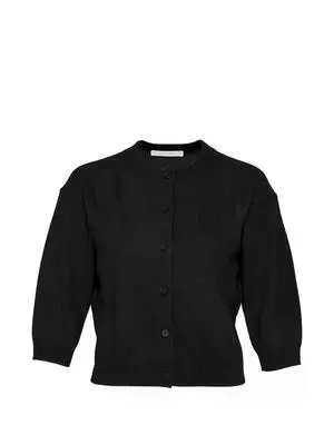 CLUB21 Cropped Fine-knit Cardigan - Black