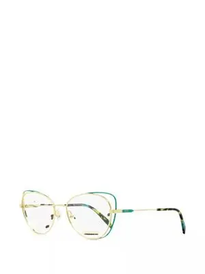 Emilio Pucci Floating-rim Oval-frame Glasses - Gold
