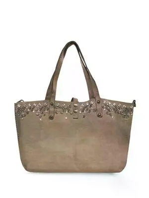 CAMPOMAGGI Bella Crystal-embellished Studded Tote Bag - Grey