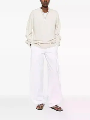 Extreme Cashmere Half-zip Drop-shoulder Sweater - Neutrals