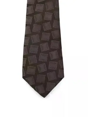Giorgio Armani Silk Tie With Geometric Pattern