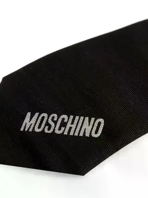 Moschino Logo-embroidered Silk Tie
