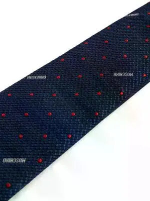 Moschino Polka-dot Logo-embroidered Tie