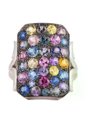 SYLVA & CIE Multi-colour Sapphire Ring In 18k White Gold - Silver