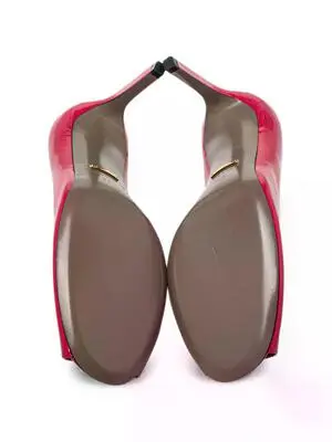 Gucci Peep-toe Patent Leather Pumps