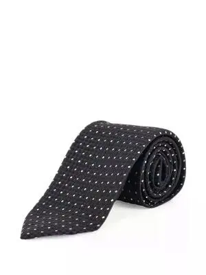 TOM FORD Micro-dot Jacquard Tie - Black