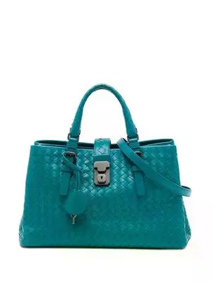 Bottega Veneta 2012-2026 Small Nappa Intrecciato Roma Satchel - Blue