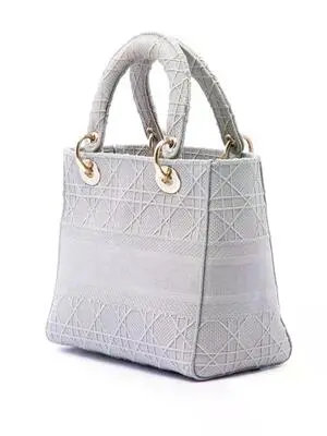 Dior 2020 Medium Canvas Cannage Lady D Lite Satchel